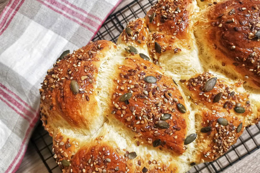 Multi-Grain Braided Brioche with Orange Blossom Water – Terroirs du Liban